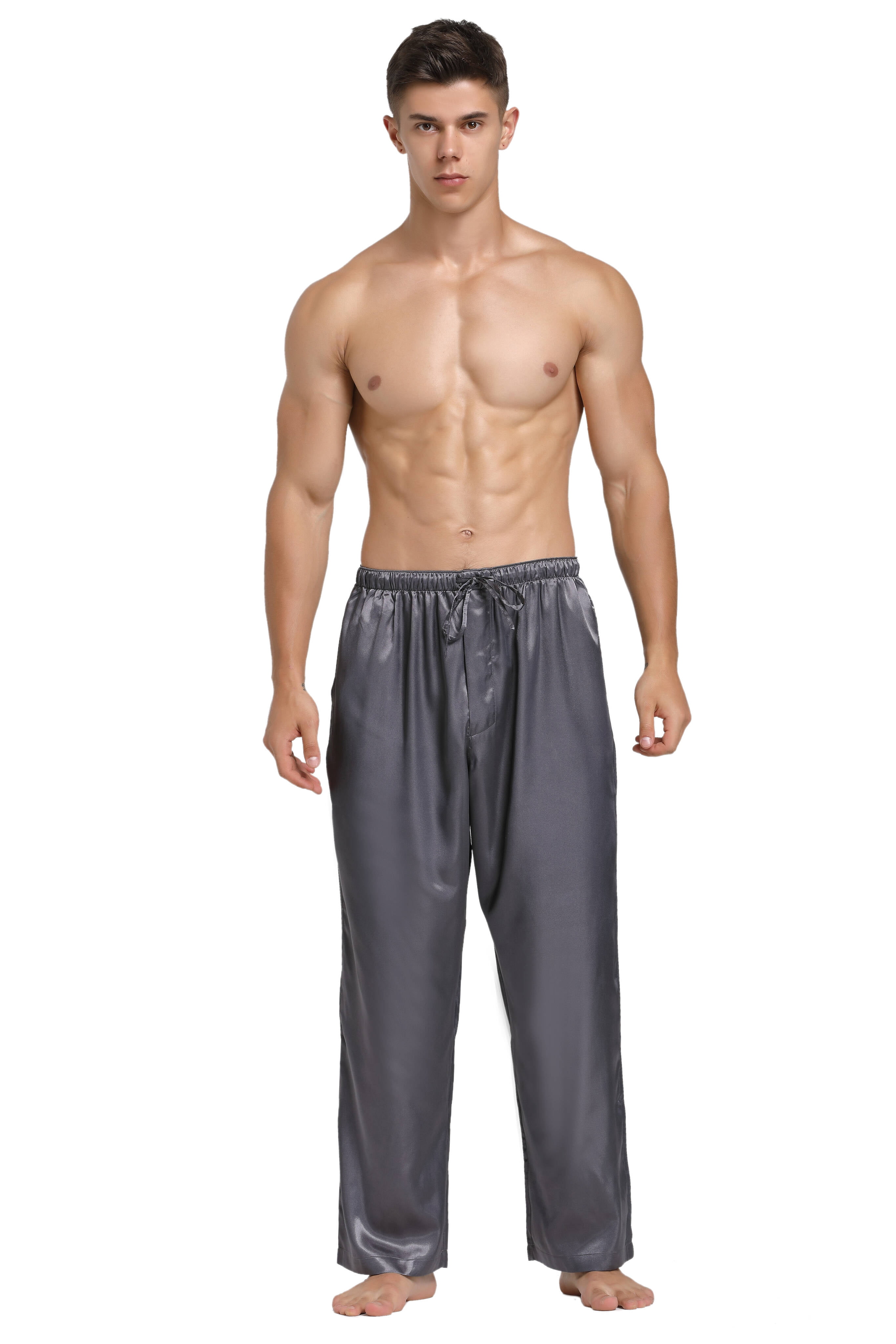 Marsgoo Men’s Silk Satin Pajama Pants, Long Sleep Pants with Drawstring ...