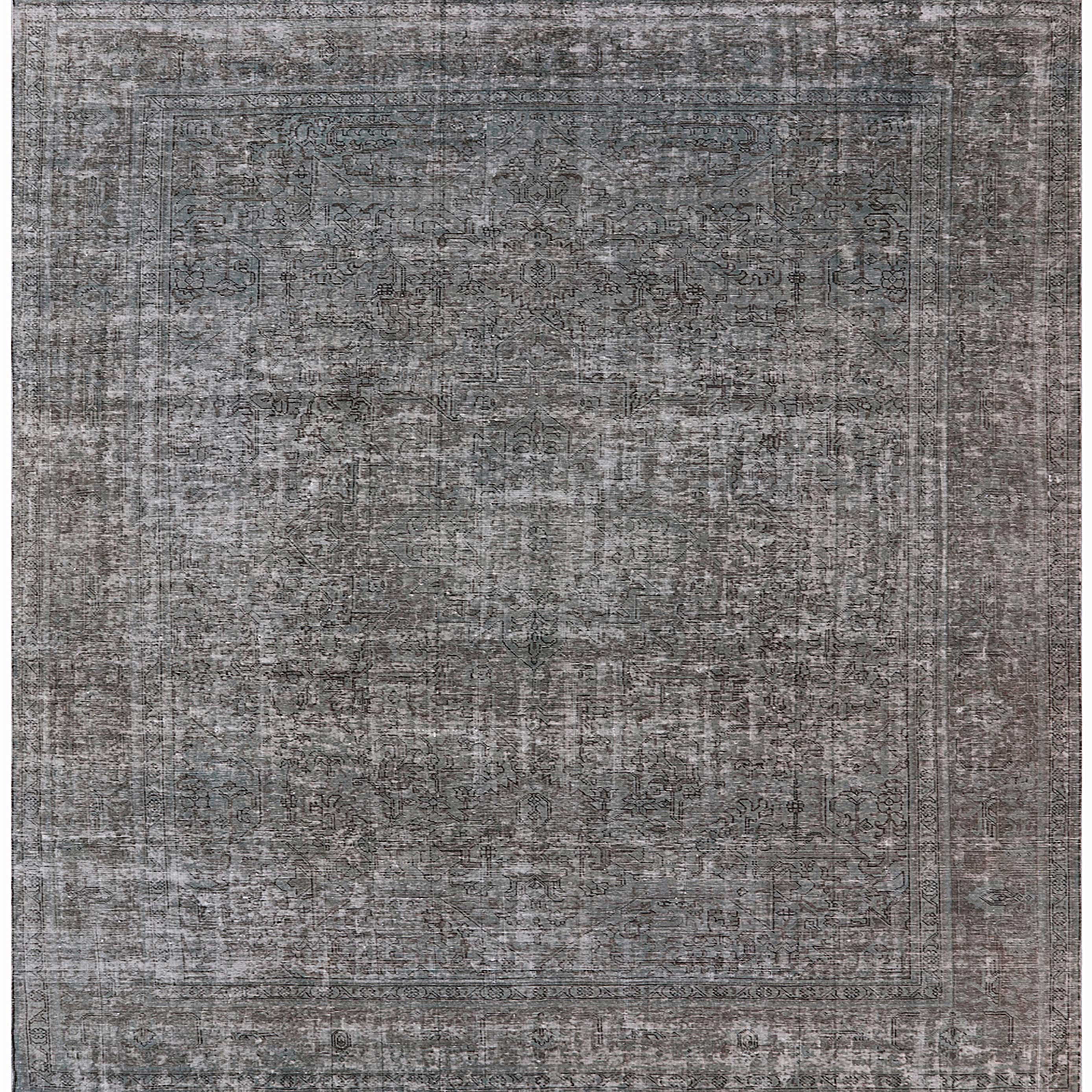 Ahgly Company Indoor Square Mid-Century Modern Gray Oriental Area Rugs ...