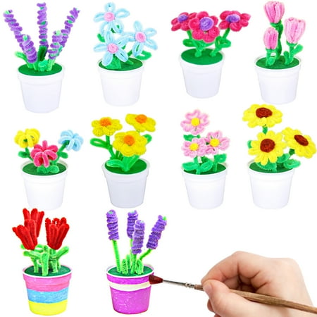 10 Sets DIY Craft Kit Lovely Funny Fake Plant Handmade Craft Kit for ...