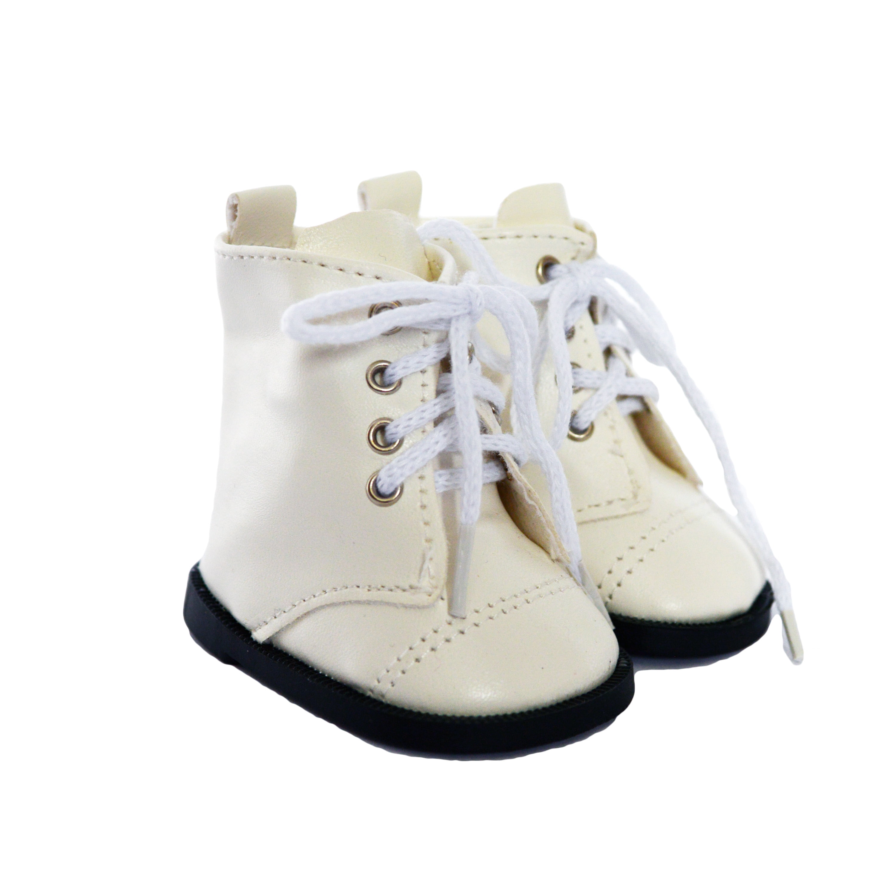 18 Inch Doll Boots= White Leather Boots Fits 18 Inch Fashion Girl Dolls ...