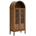 Modway Tessa Living Room Wooden Storage Display Cabinet with Shelves ...