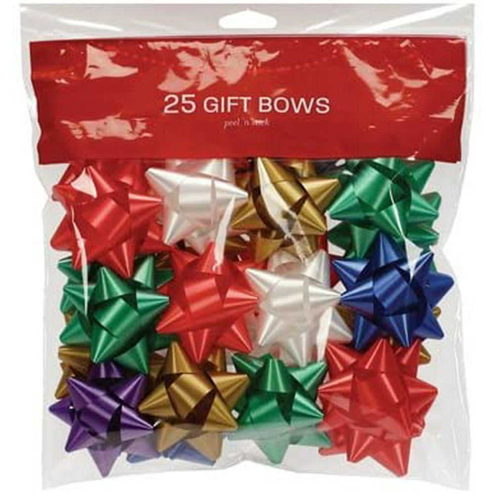 25 Count Traditional Star Bow Assortment for Package Decoration - Peel ...