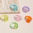 6pcs Fashionable Bear Pendant Rings Elastic Beaded Rings Comfortable ...