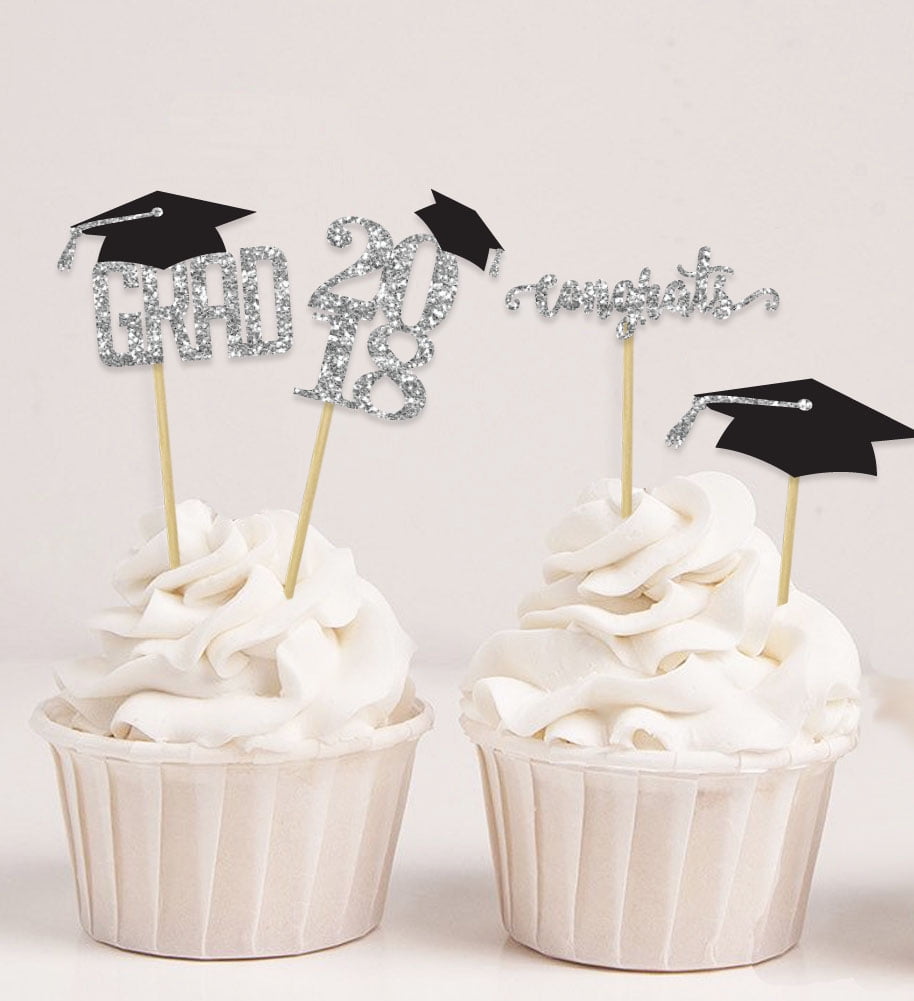 Darling Souvenir, Graduation Cap Theme Party Cupcake Toppers , Dessert ...