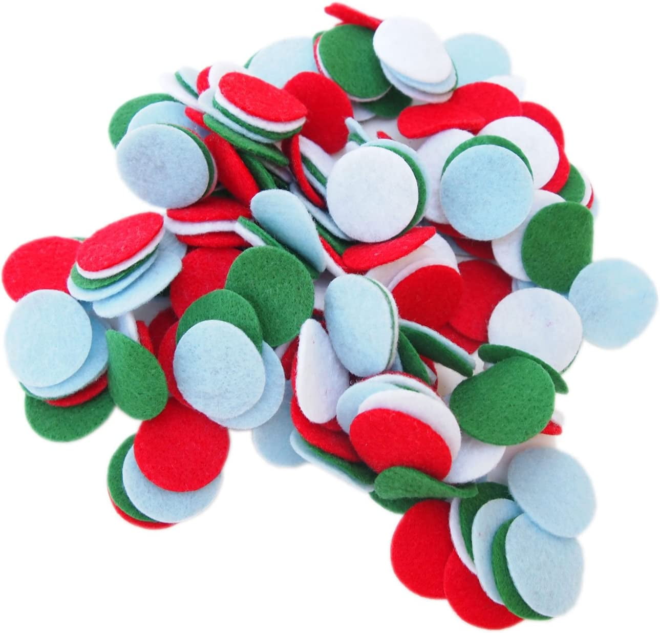 Playfully Ever After Green, Light Blue, Red & White Craft Felt Circles ...