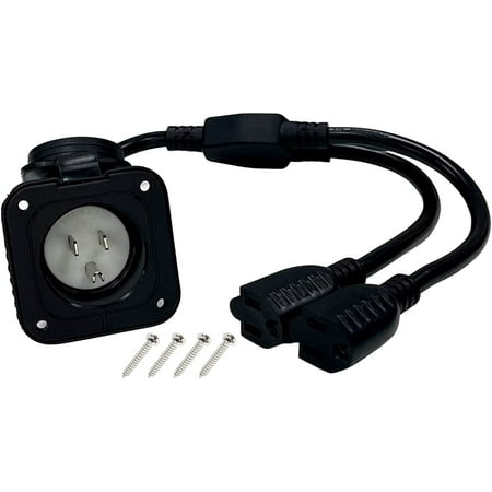 XTY 15 Amp 125V AC Power Inlet Port Plug with Integrated Dual 18 ...