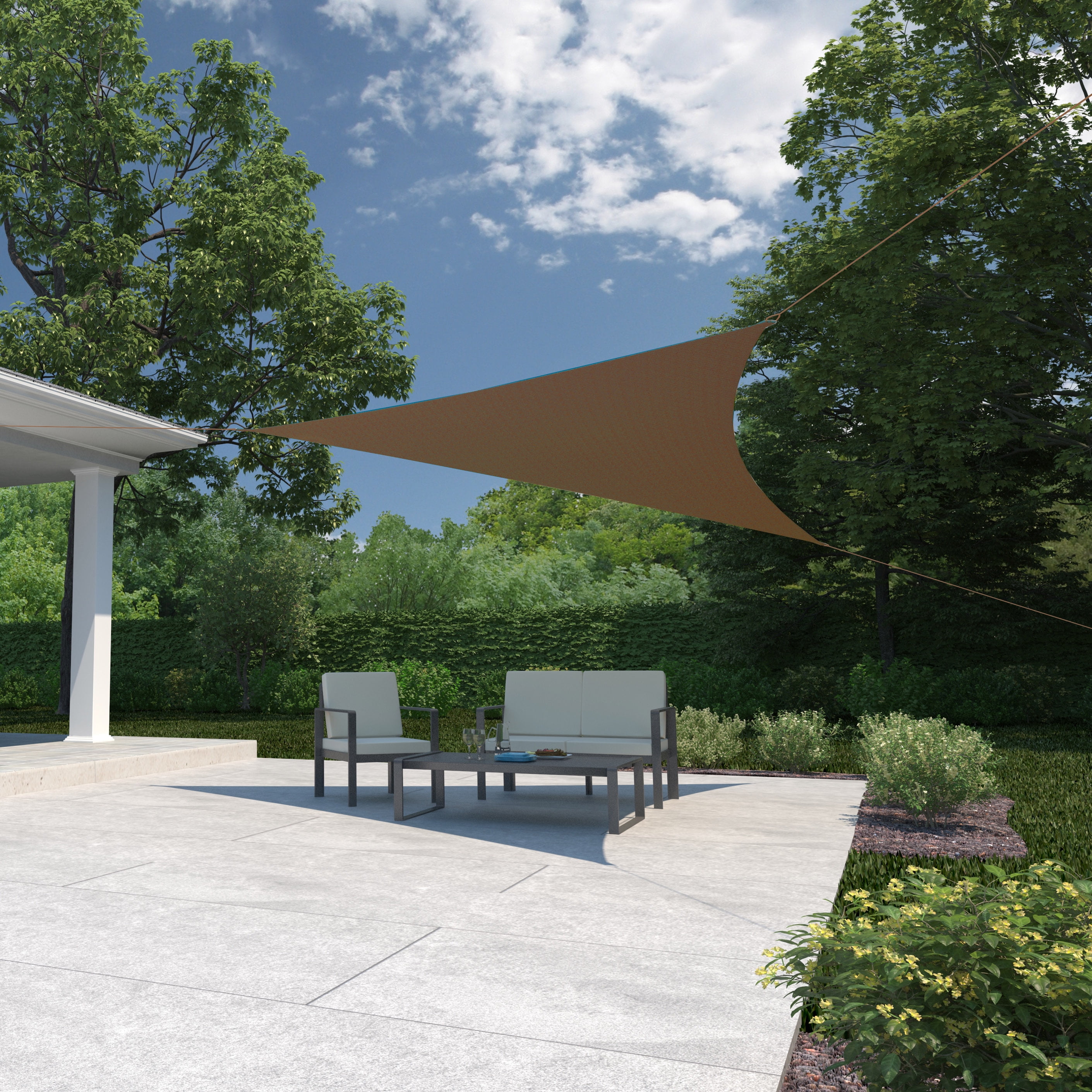 Coolaroo Ready to Hang Outdoor Sun Shade Sail Triangle 90% UV Block ...