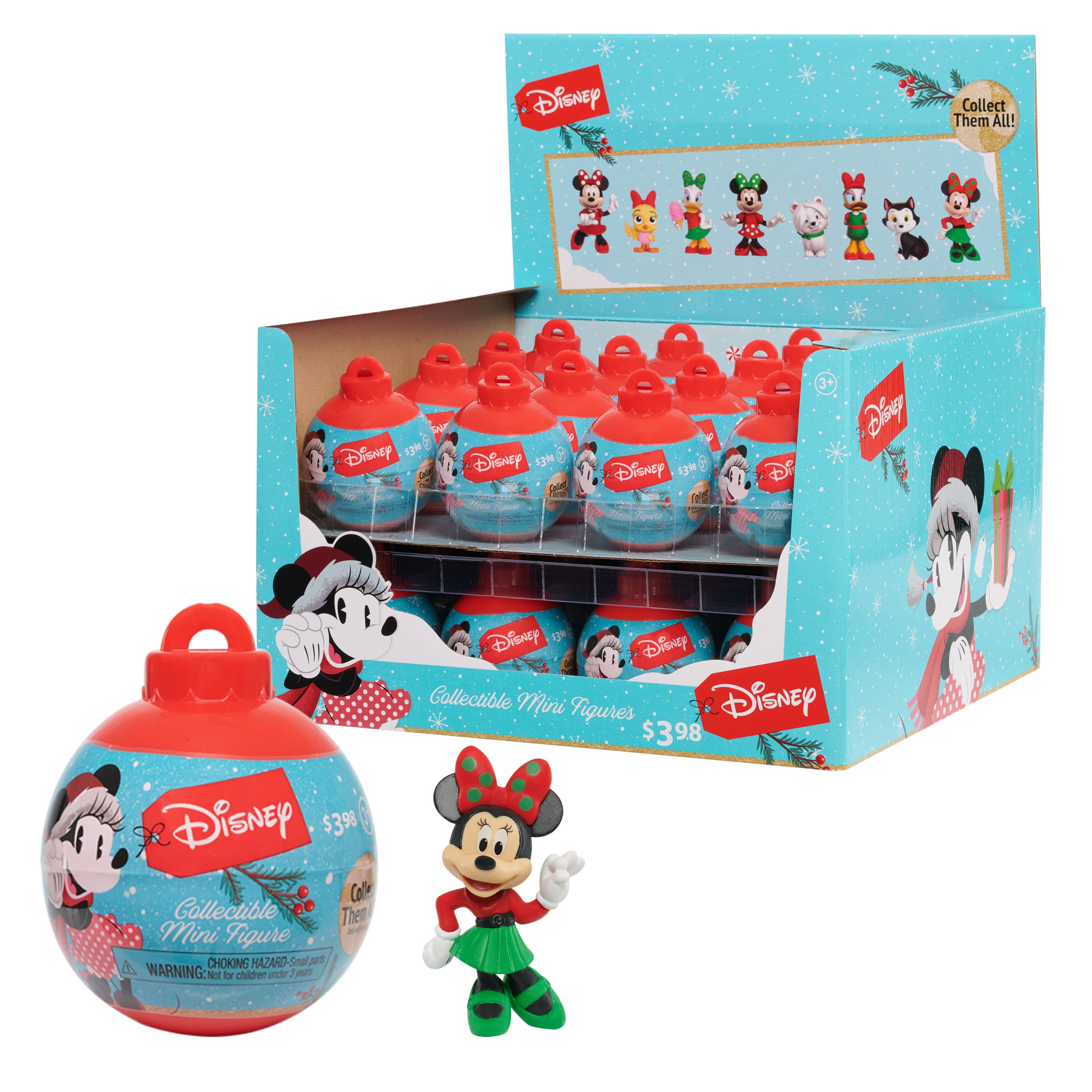 Disney Minnie Mouse Holiday Mini Figure Capsule Ornaments and Stocking ...