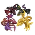 3D Printed Winged Horned Scale Flying Dragon Figurine Model With Random ...