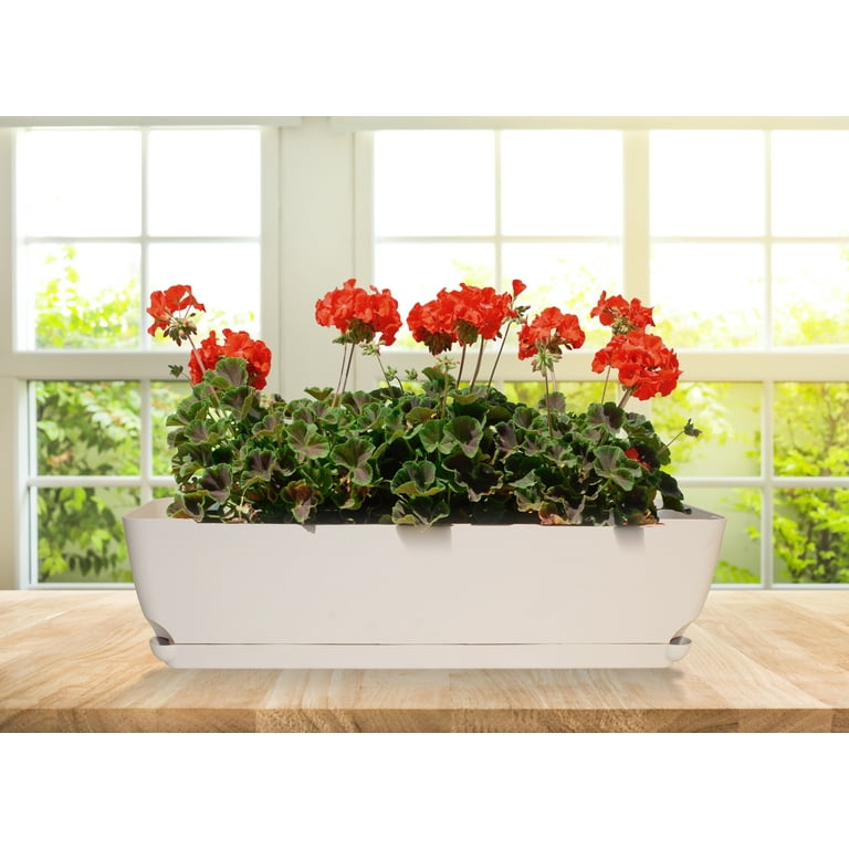 White Resin Planter Box