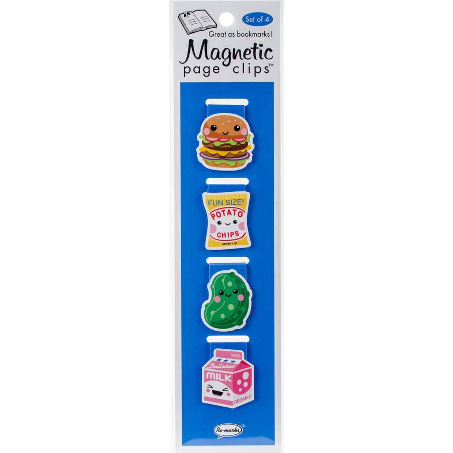 Magnetic Page Clip Bookmarks 4/Pkg-Lunch - Walmart.com