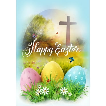 Toland Home Garden Easter Bunny Topiary Spring Easter Flag Double Sided ...