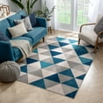 Well Woven Isometry Blue & Grey Modern Geometric Triangle Pattern 5' x ...