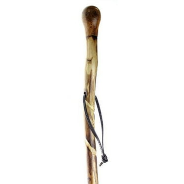 RMS Natural Wood Walking Stick - 55" Handcrafted Wooden Hiking Stick ...