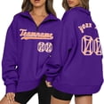 CIENVNSTG Custom Name Number Half Zip Oversized Sweatshirt Women ...