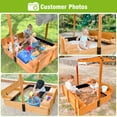 Aivituvin Wooden Outdoor Sandbox with Cover, 47"x47" Sand Box for Kids with UV-Resistant Canopy ...