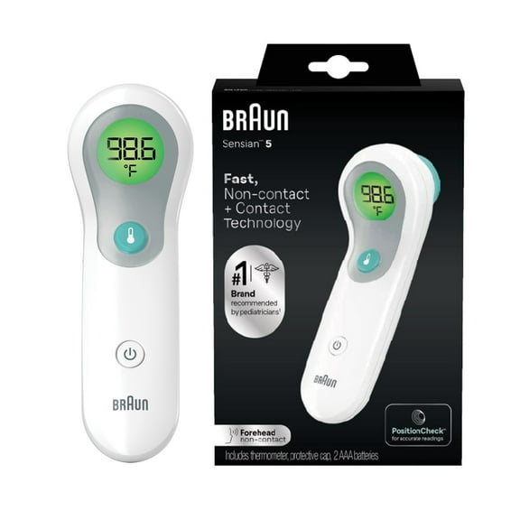 Braun Contact 5 Forehead Digital Thermometer, White, BFH175US HSA/FSA ...