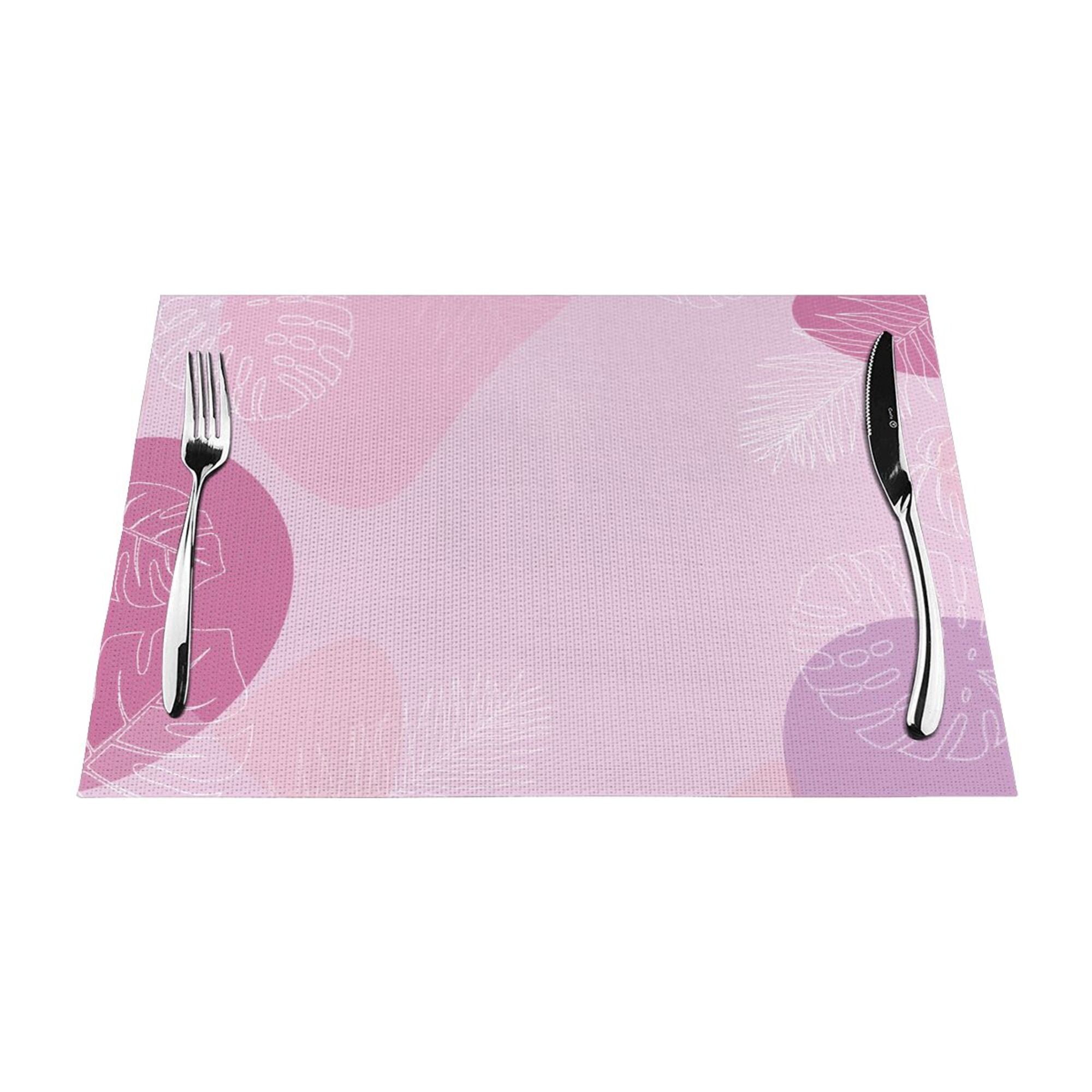 YFYANG Washable Heat-Resistant Placemats, 70% PVC/30% Polyester, Pink ...
