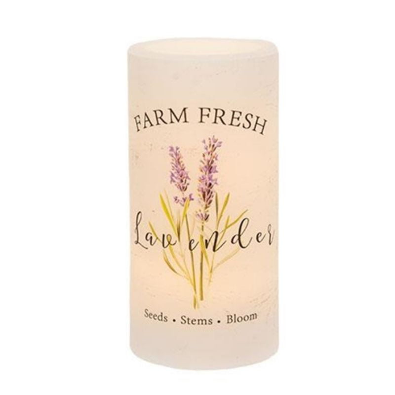 Farm Fresh Lavender LED Pillar 3"x6" - Walmart.com