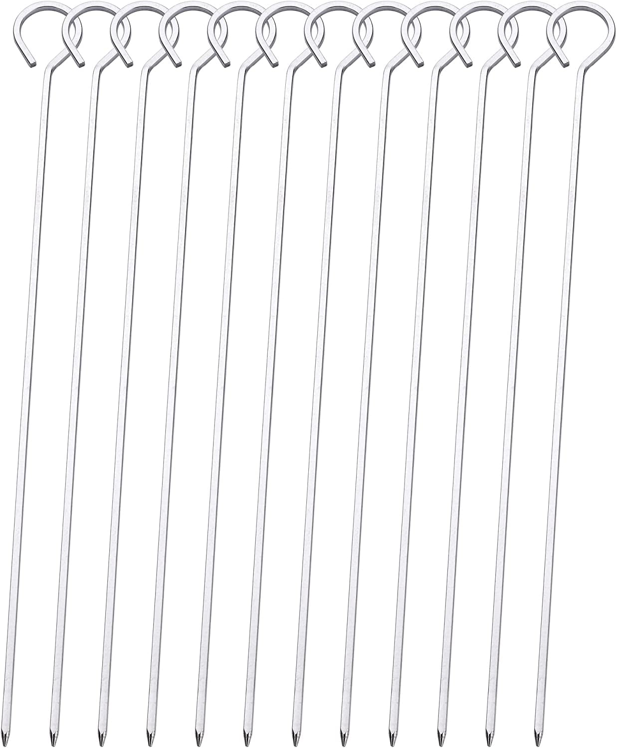 10 inch Barbecue Skewers, Metal BBQ Sticks,12Pack Stainless Steel ...