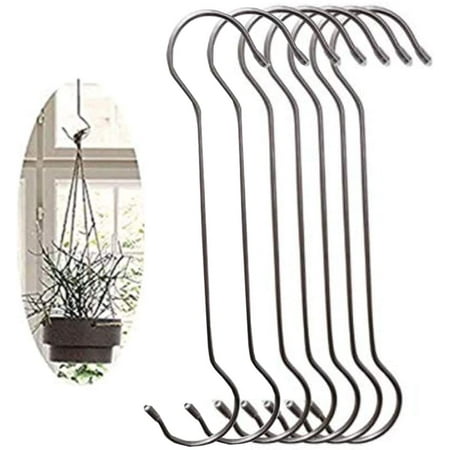 6 Pack 16 inch Extra Large S Hooks Heavy Duty Plant Hanging Hooks Long ...