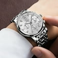 Silver Watches for Men OLEVS Watch Men Luxury Watches for Men Stainless ...