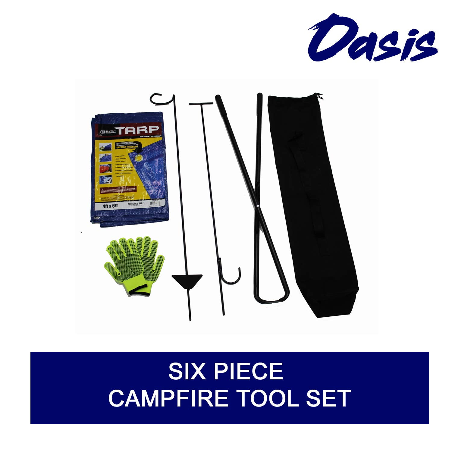 Oasis Six Piece Campfire Tool Set - Handcrafted, Black Powder Coated ...
