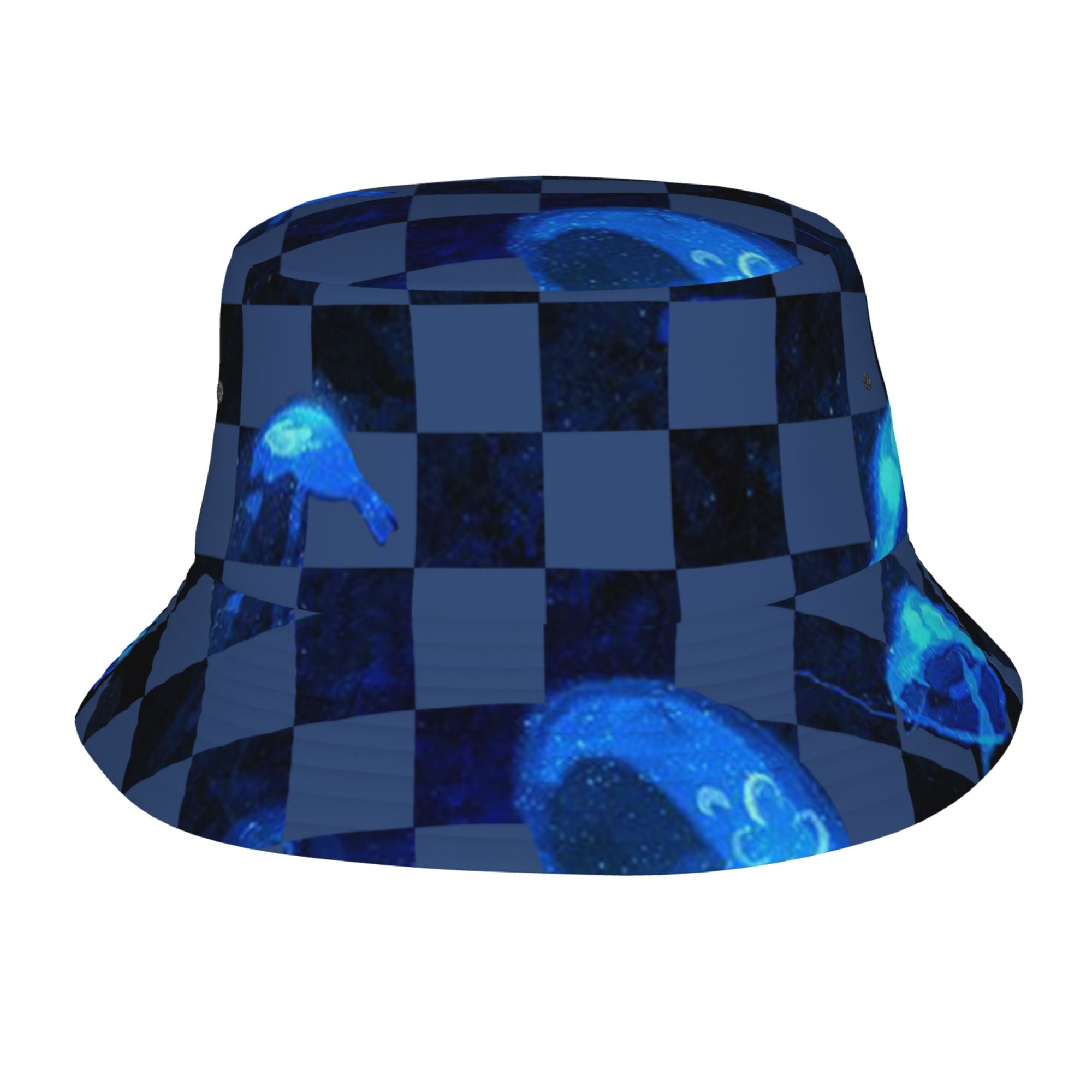 ZICANCN Bucket Hat -Jellyfish Checkerboard Grid Unisex Print Double ...