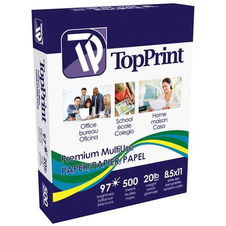 Top Print Printer Paper,Premium Ink & Laser Copy Paper, 20LB, 8.5 X 11 ...