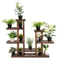 Costway 6Tier 13 Pots Wooden Plant Flower Display Stand Wood Shelf ...