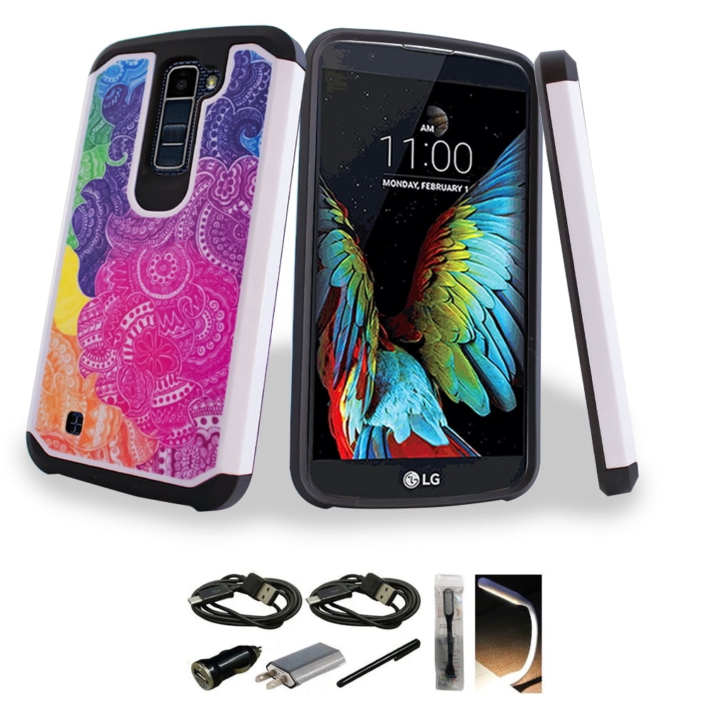 Ω Value Pack ! for LG K10 & [K10 2017] Premier LTE Hard Back Hybrid Gel ...