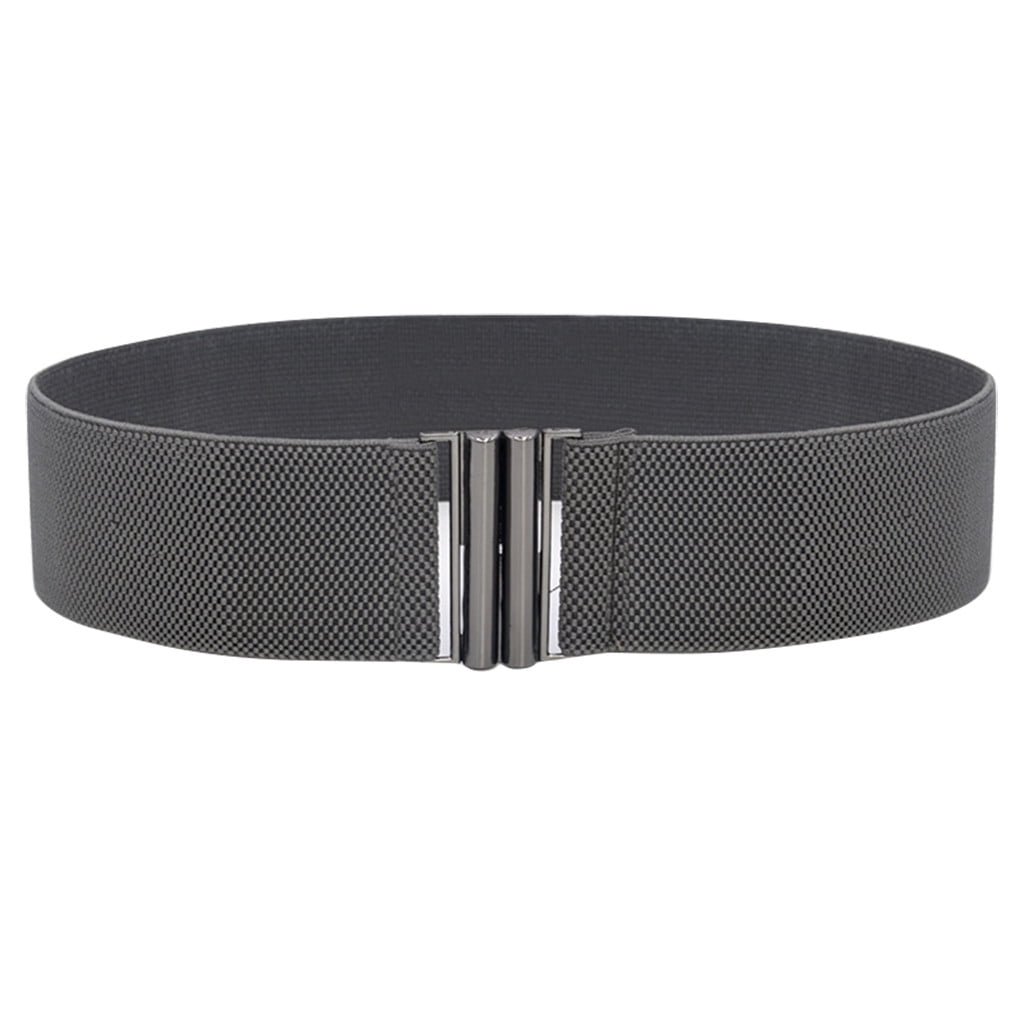 vbnergoie Lady Wide Belts Women Wide Elastic Belt Buckle Waist Dress ...