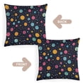 16"x16" Pillows Colorful Planets And Stars Zippered Pillow Cover Outer ...