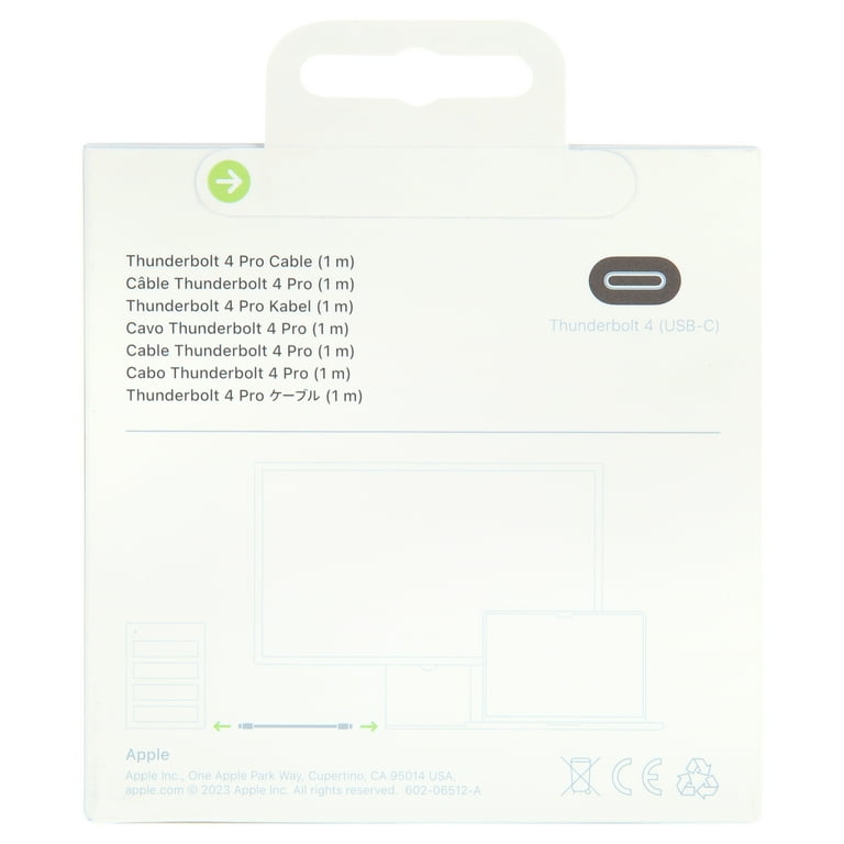 Apple Thunderbolt 4 (USB-C) Pro Cable (1m) - Walmart.com Apple Thunderbolt 4 (USB-C) Pro Cable (1m) - Walmart.com