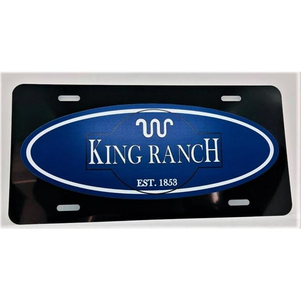 HMC HMC-FRTPLATE-KINGRANCH-BLK-BLU King Ranch Front Aluminum License ...