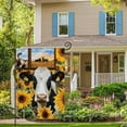FCXZI Sunflower Cow Garden Flag, Double Sided Garden Banner, Clear ...