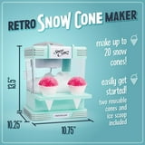 Nostalgia Shaved Ice Machine, Compact Snow Cone Maker with 2 Reusable ...