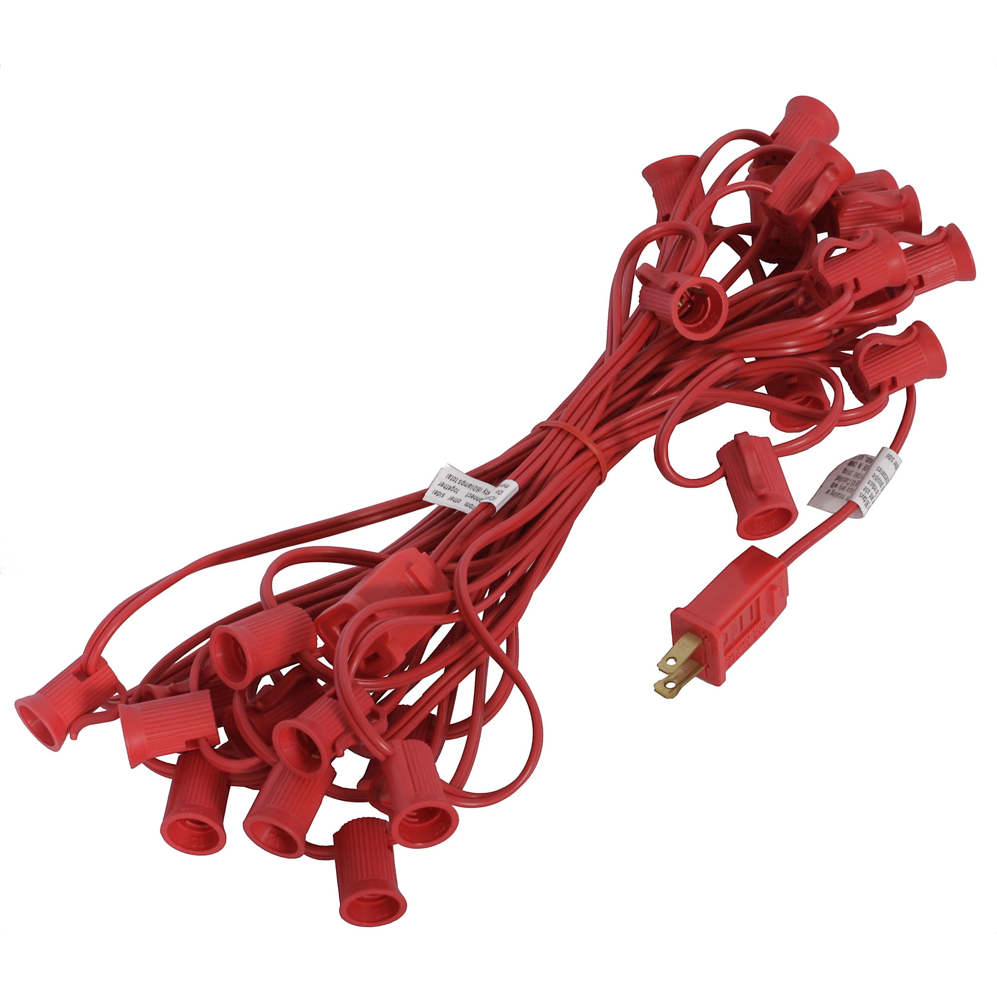 Vickerman 25' C7 Socket String with 25 C7 Sockets on SPT1 18 Gauge Red ...