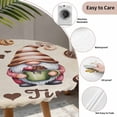 Coffee Time Round Fitted Tablecloth with Elastic Edge Gnome Desserts ...