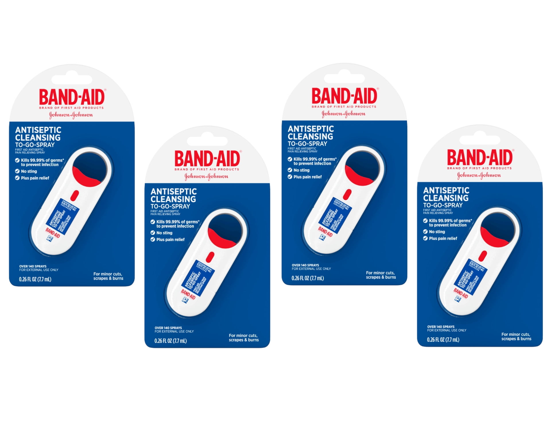 Band-Aid Antiseptic Cleansing To-Go-Spray, 0.26 Fl. Oz. - Pack of 4 ...