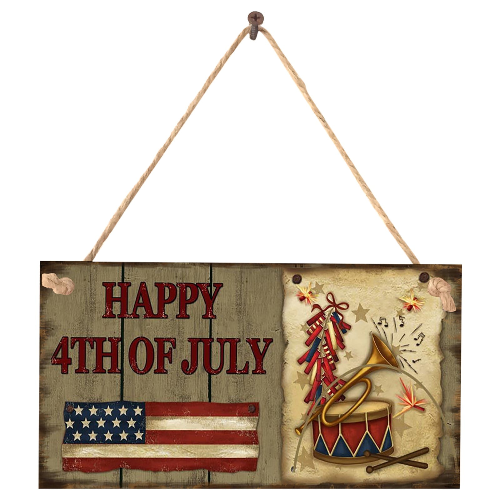 njshnmn Independence Day Door Sign Decor, 4th of July Outside Front ...