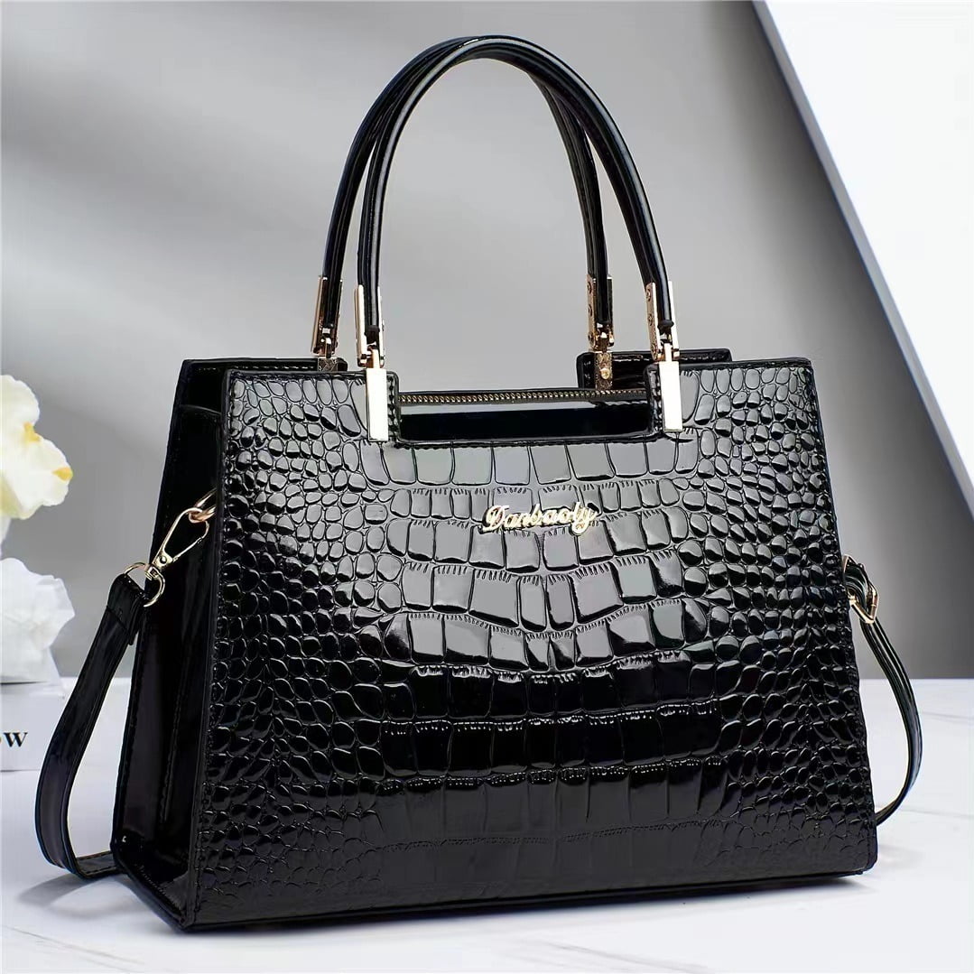 Click here for Grm Crocodile Embossed Tote Bag  Pu Leather Solid... prices