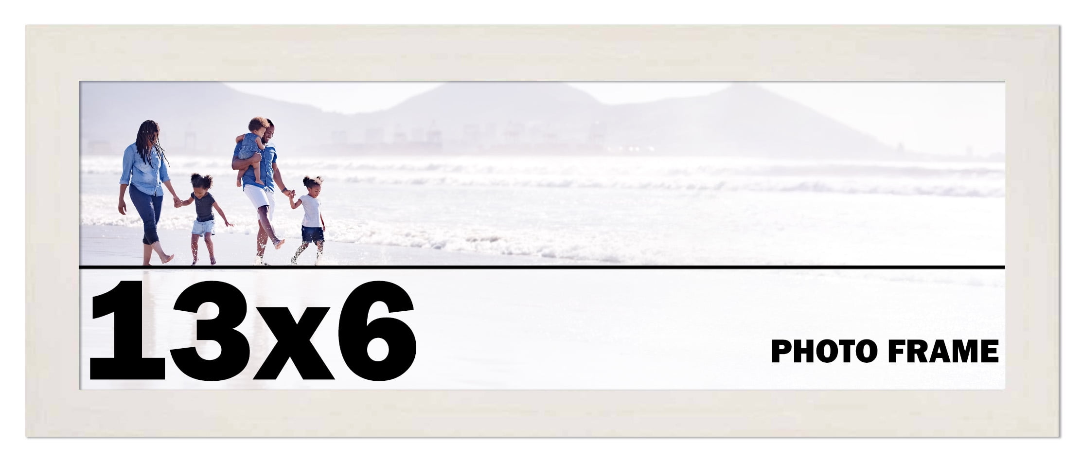 13x6 Frame White Wash Picture Frame - Complete Modern Photo Frame ...
