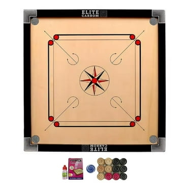 Rockin’ Rollers Family Set - Carrom Board Table Game with Pieces, Coins ...