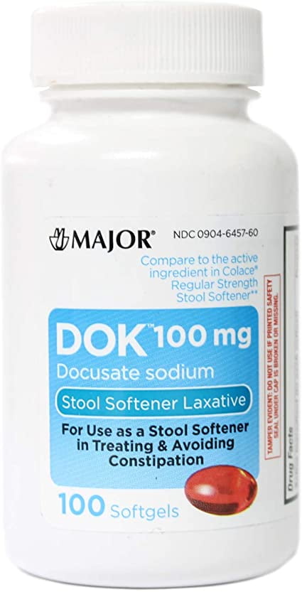 Buy MAJOR DOK 100MG TABS DOCUSATE SODIUM-100 MG White 100 Tablets 3 ...