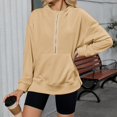 Aellinatey Womens Sweatshirts Half Zip Cropped Pullover Quarter Zipper ...