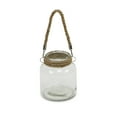 Ribbed Round Jar With Rope Wrapped Neck - 5.5"X5.5"X6.25" - Walmart.com