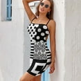 60s Mod Patterns Black & White Blocks Slip Dress Elegant gown dresses ...