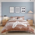 Brown Red Nautical Starfish Bedding Duvet Cover Set King Size 4 Pieces ...