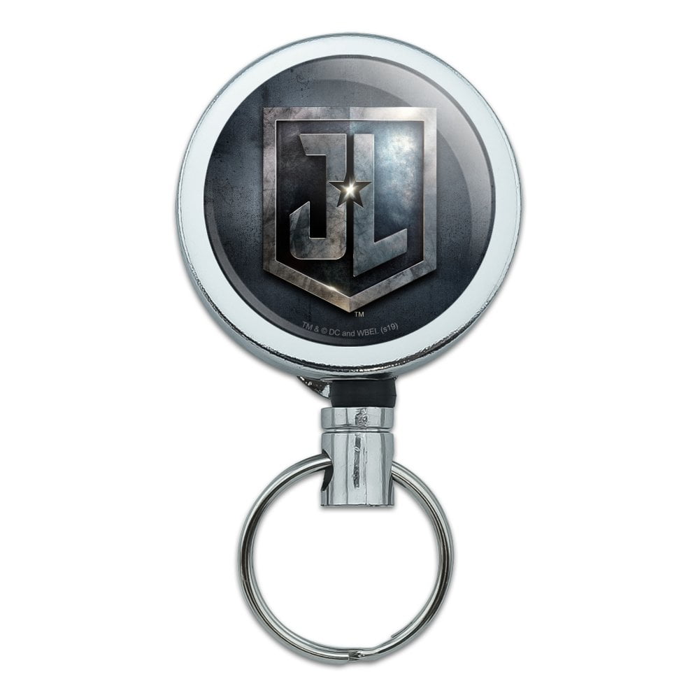 Justice League Movie Logo Heavy Duty Metal Retractable Reel ID Badge ...